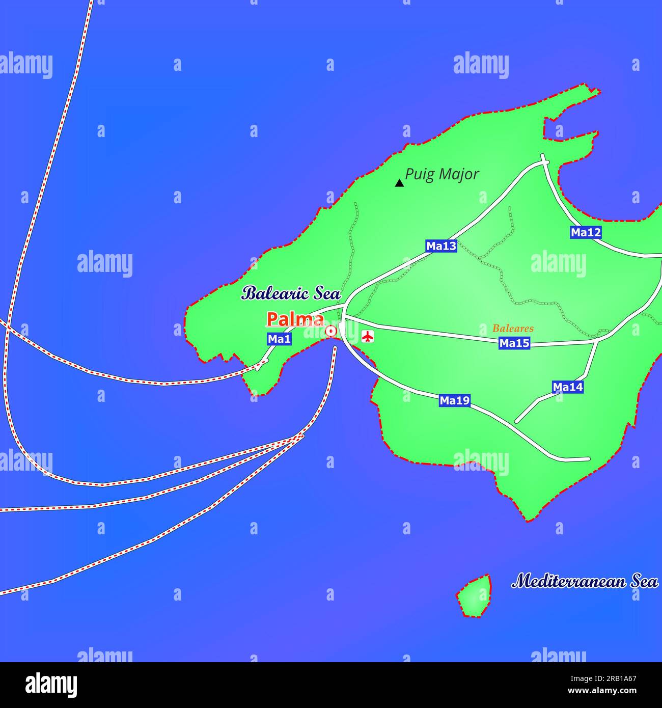 Map of Palma City in Spain Stock Photo - Alamy