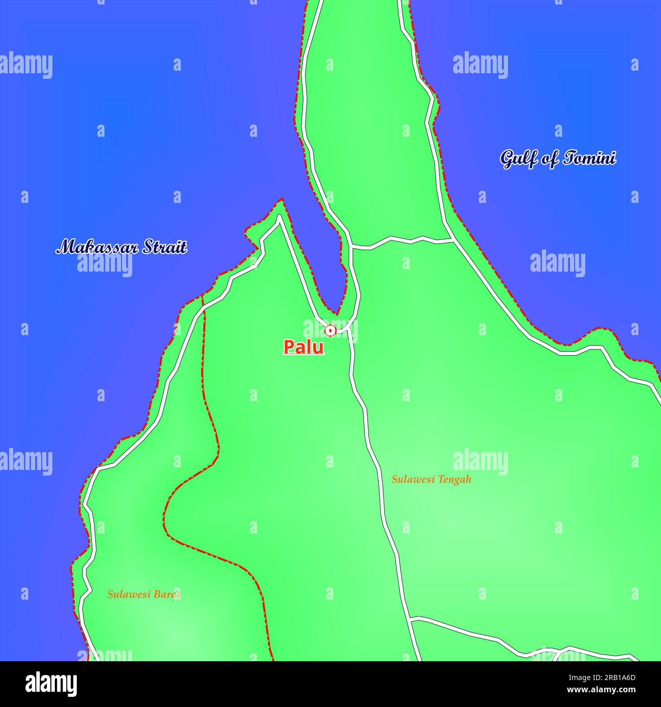 Map of Palu City in Indonesia Stock Photo - Alamy