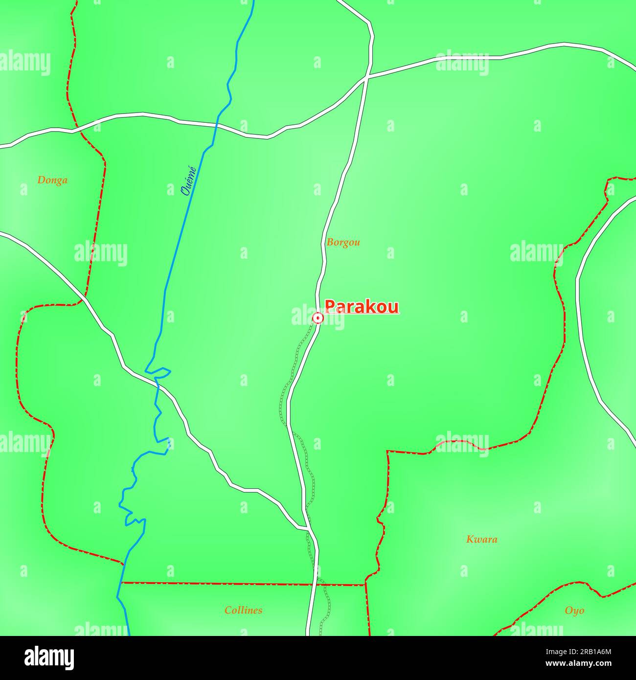 Map of Parakou City in Benin Stock Photo - Alamy