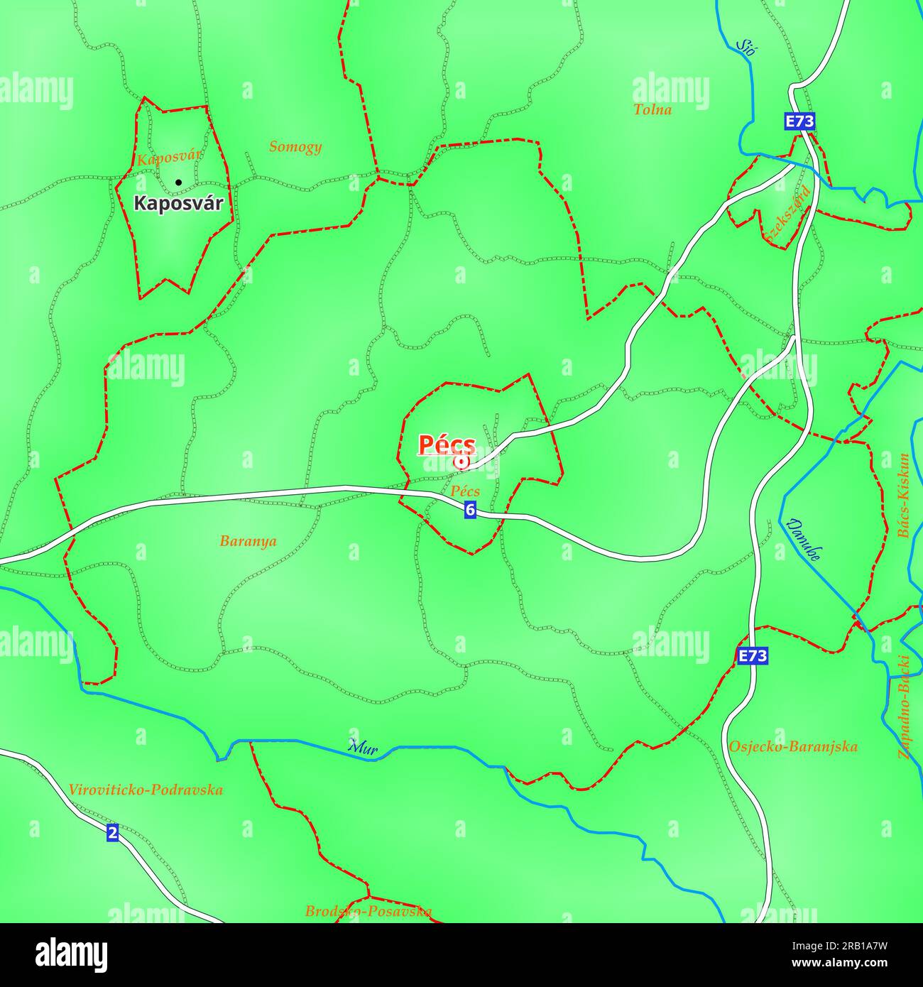 Map of pecs hi-res stock photography and images - Alamy