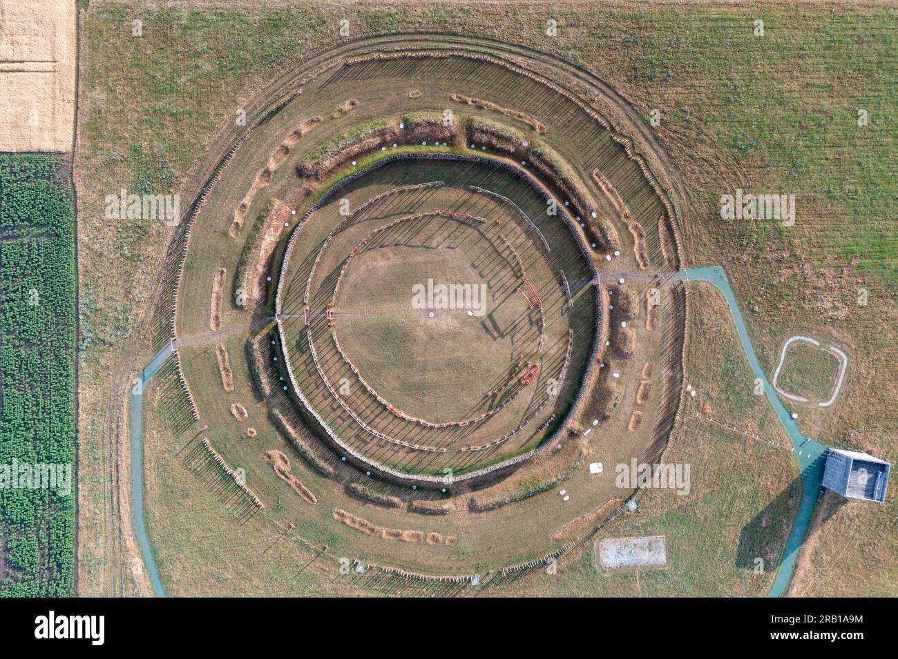 Ring sanctuary Pömmelte, prehistoric circular ditch, also called German ...