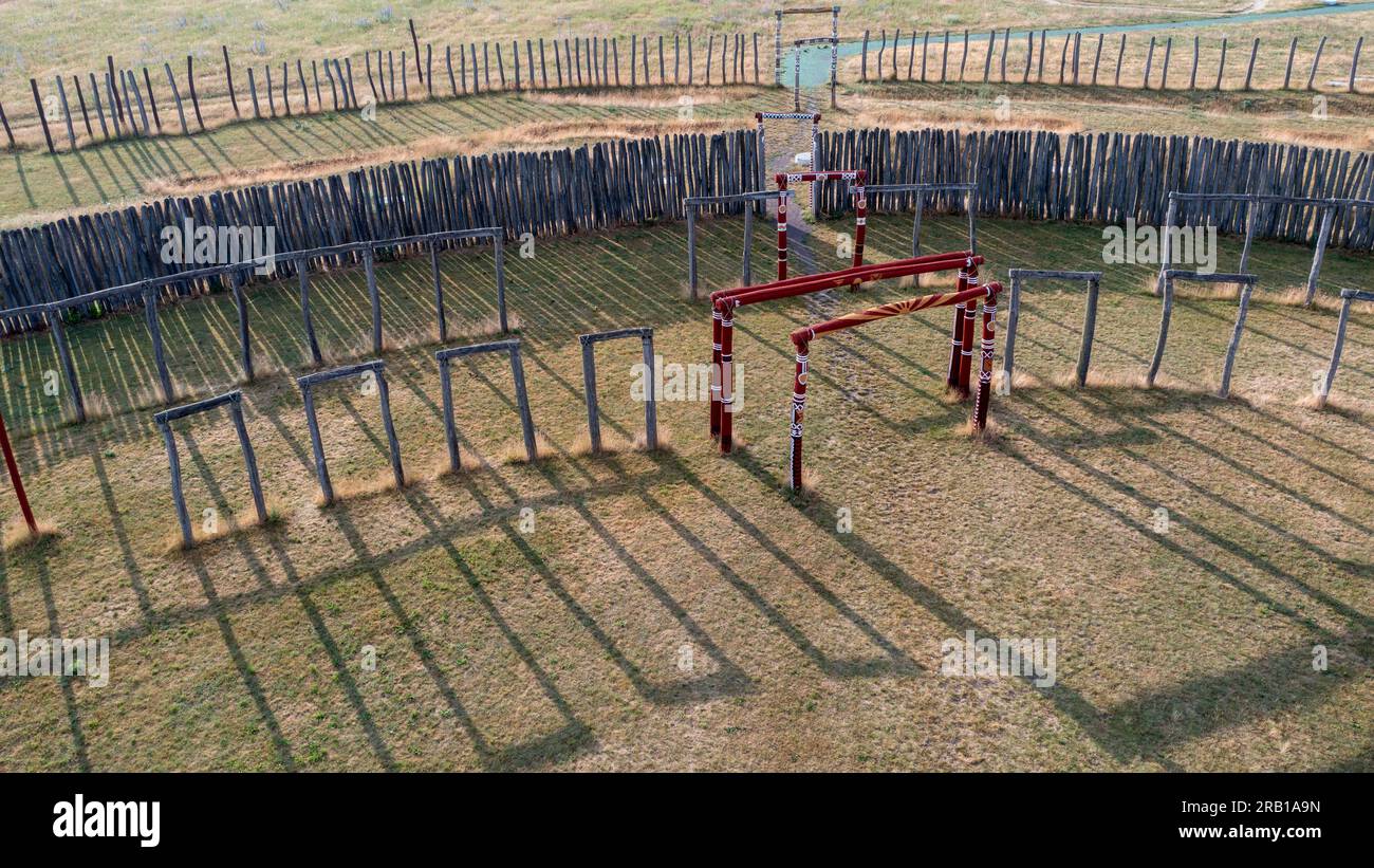 Ring sanctuary Pömmelte, prehistoric circular ditch, also called German ...