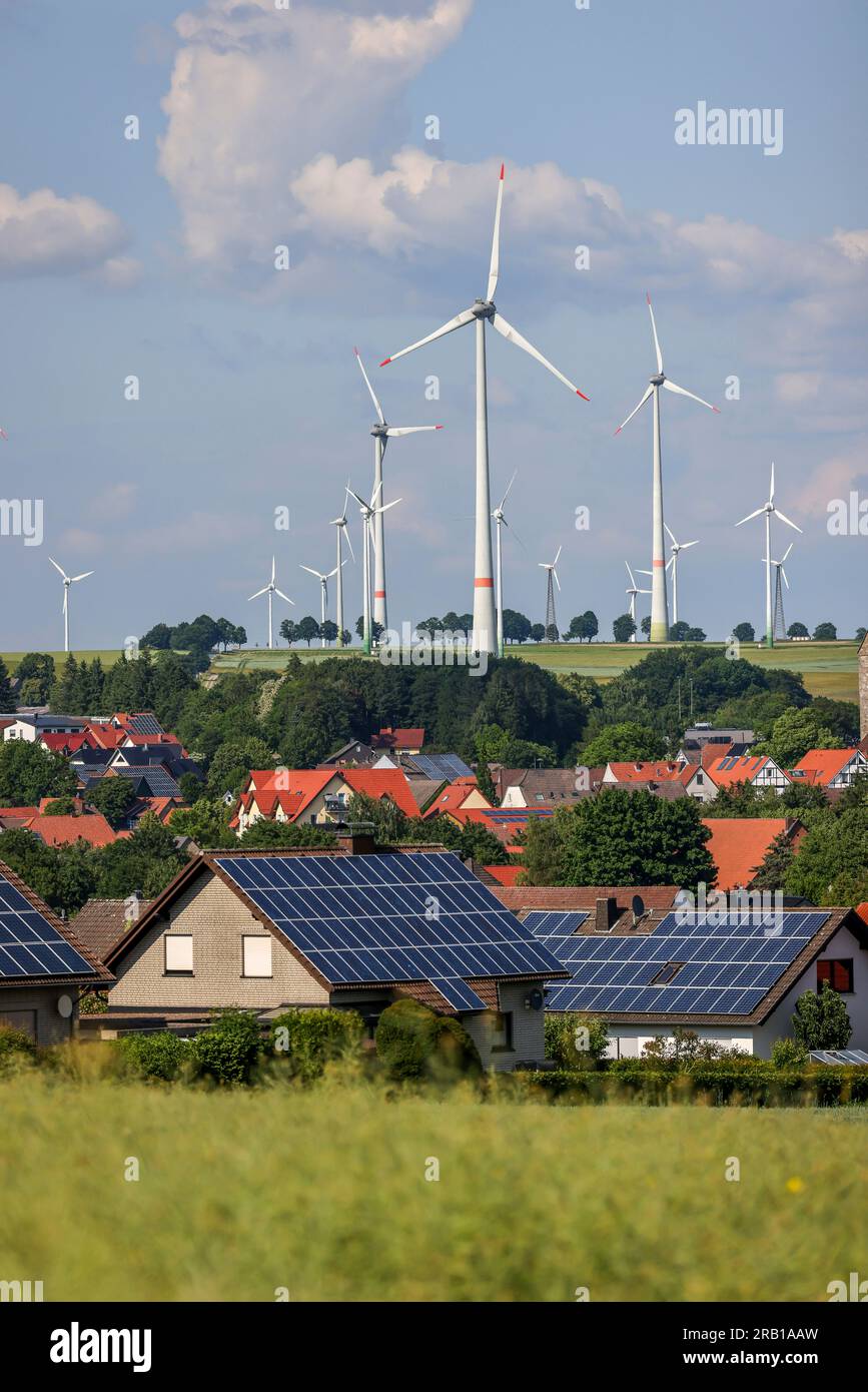 Lichtenau, North Rhine-Westphalia, Germany - Wind farm at the village ...