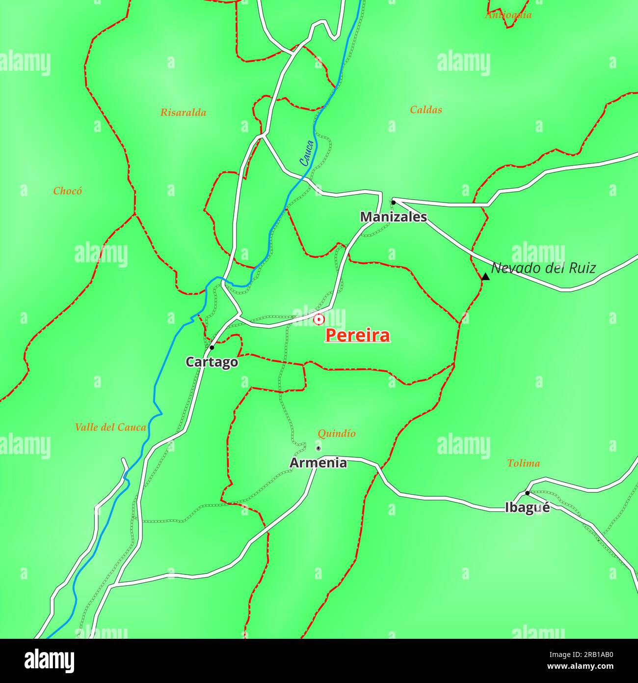 Map of Pereira City in Colombia Stock Photo - Alamy