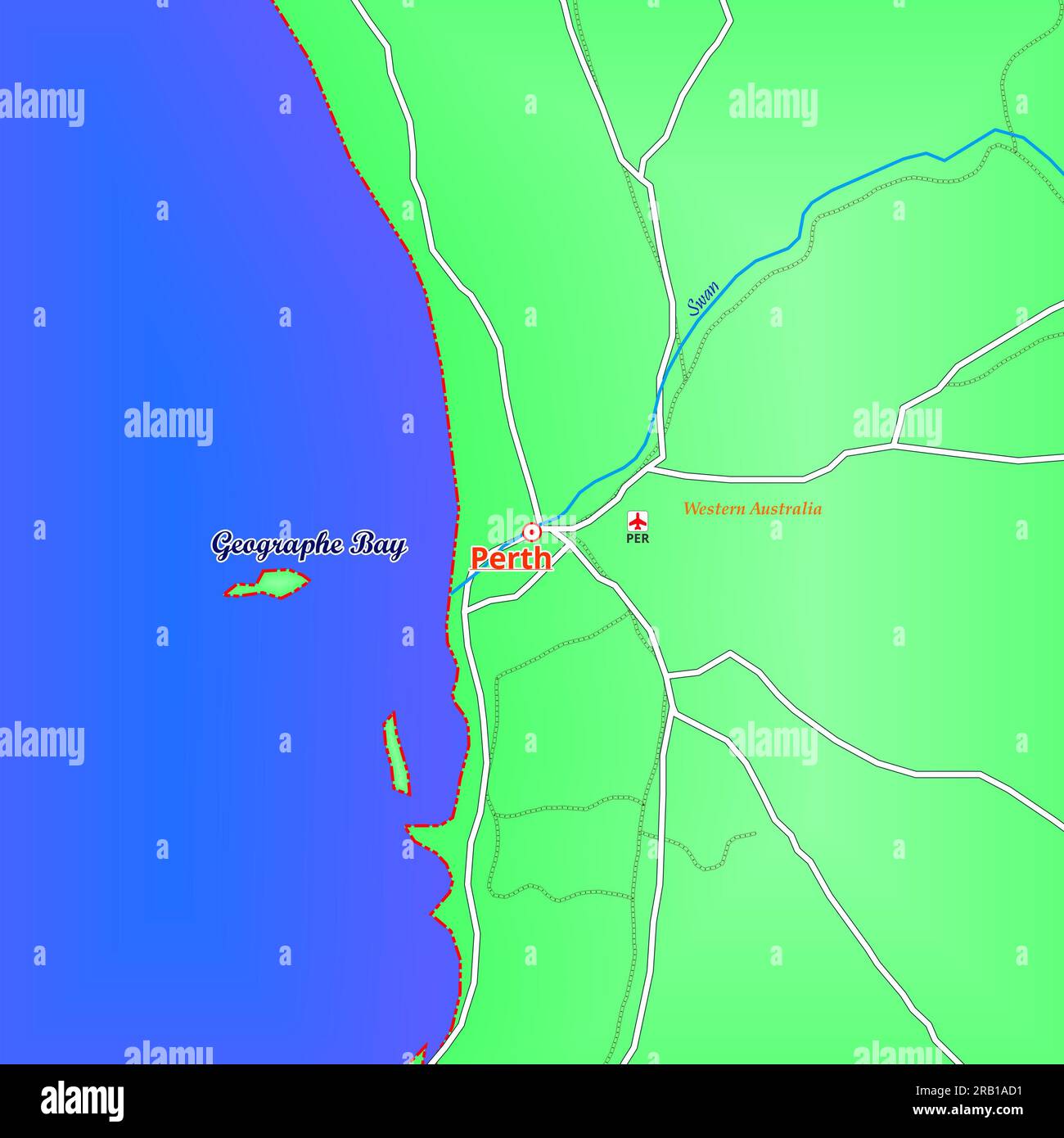 Map of Perth City in Australia Stock Photo - Alamy