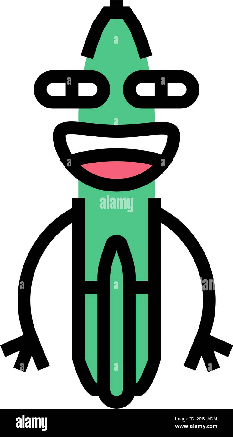 cute pen character color icon vector illustration Stock Vector Image ...