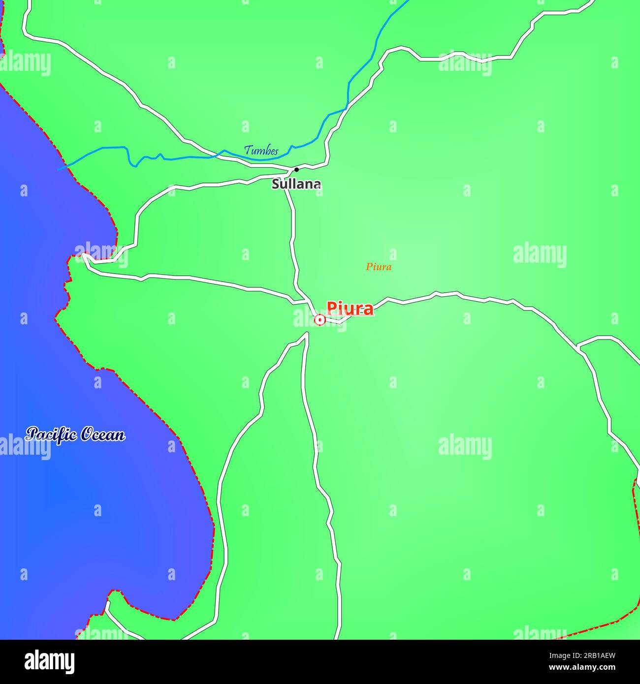 Map of Piura City in Peru Stock Photo - Alamy
