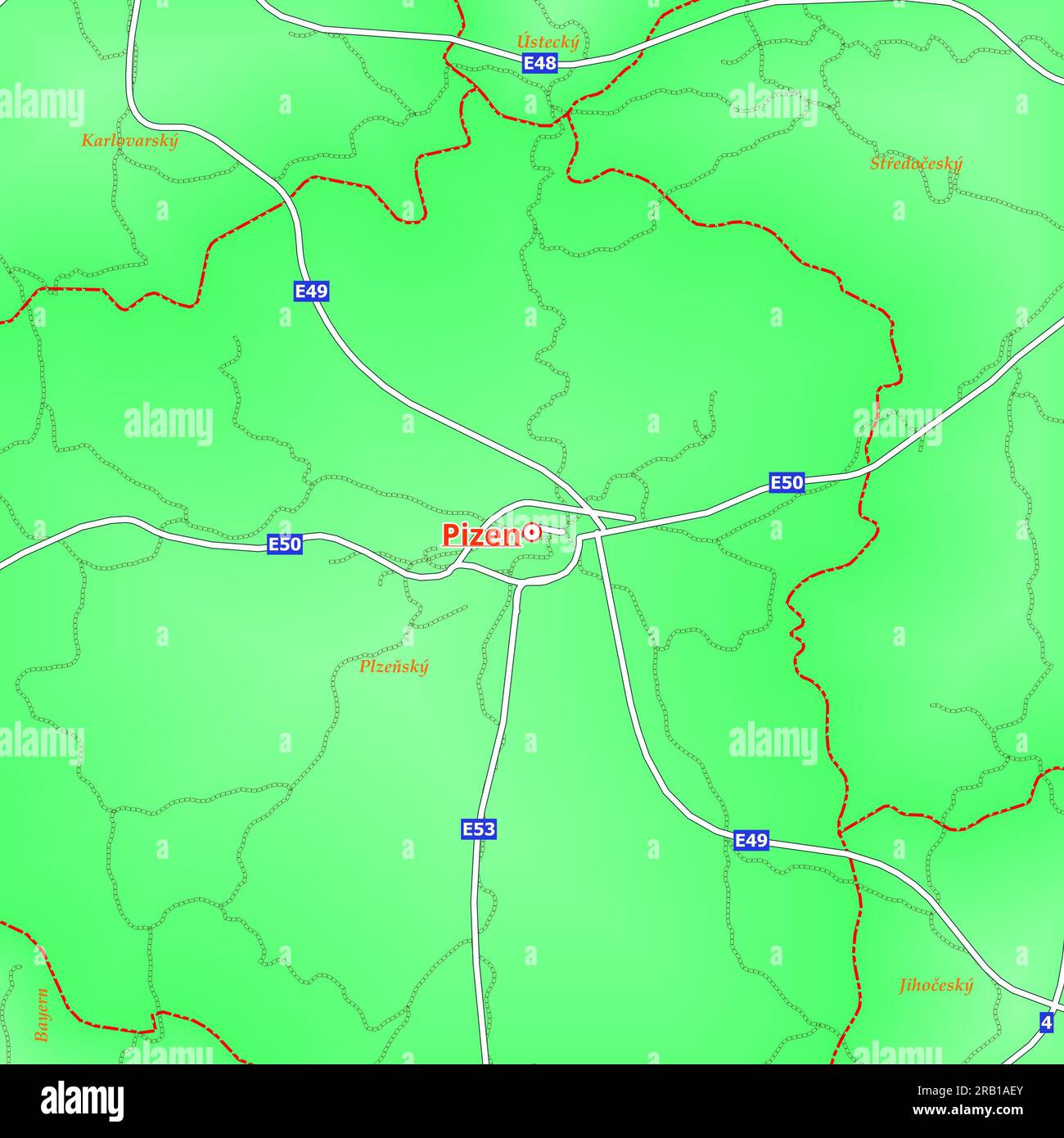 Map of Pizen City in Czechia Stock Photo - Alamy