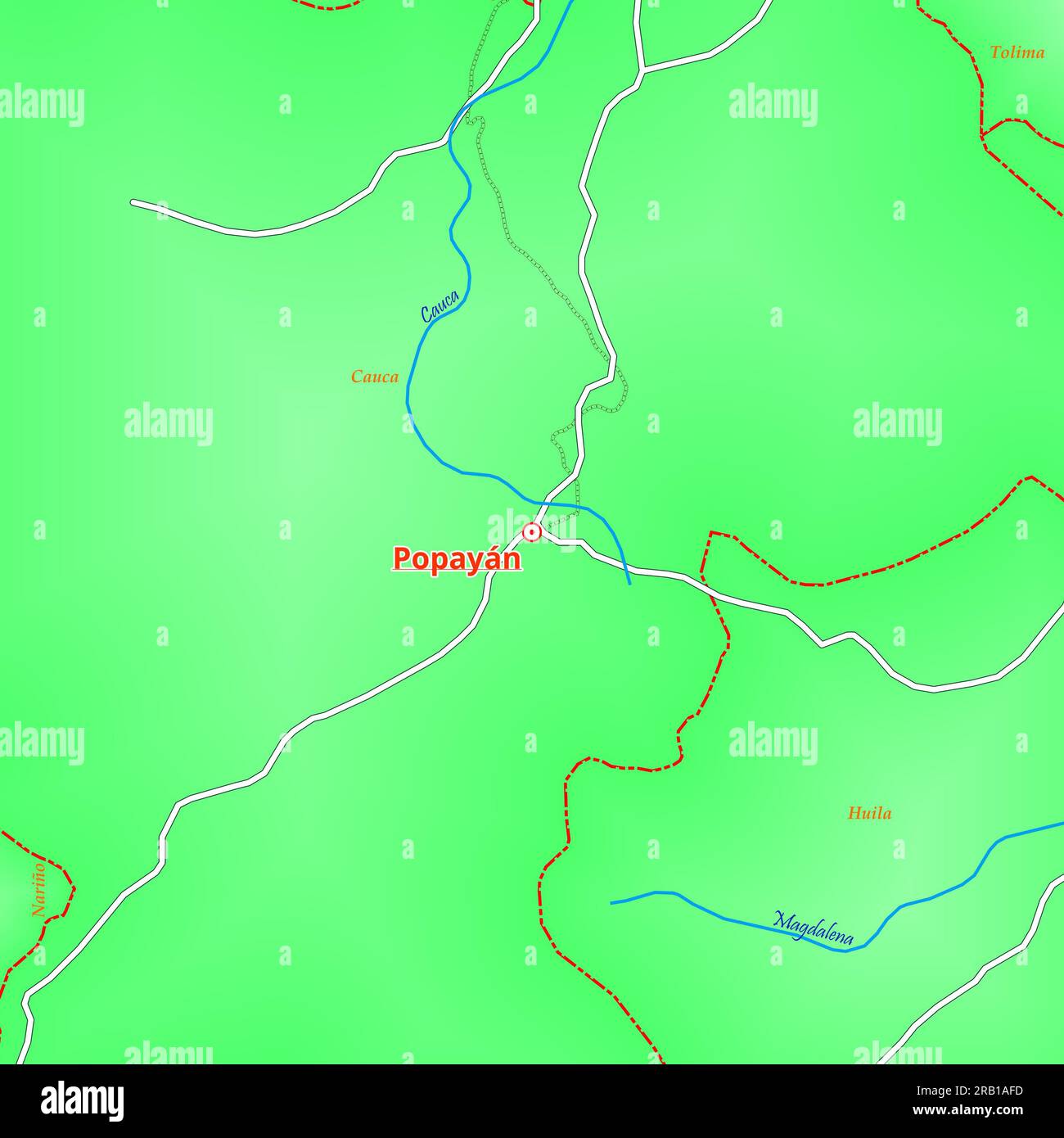 Map of Popayán City in Colombia Stock Photo - Alamy