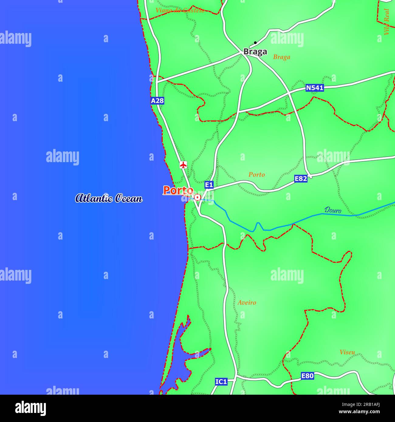 Map of Porto City in Portugal Stock Photo - Alamy