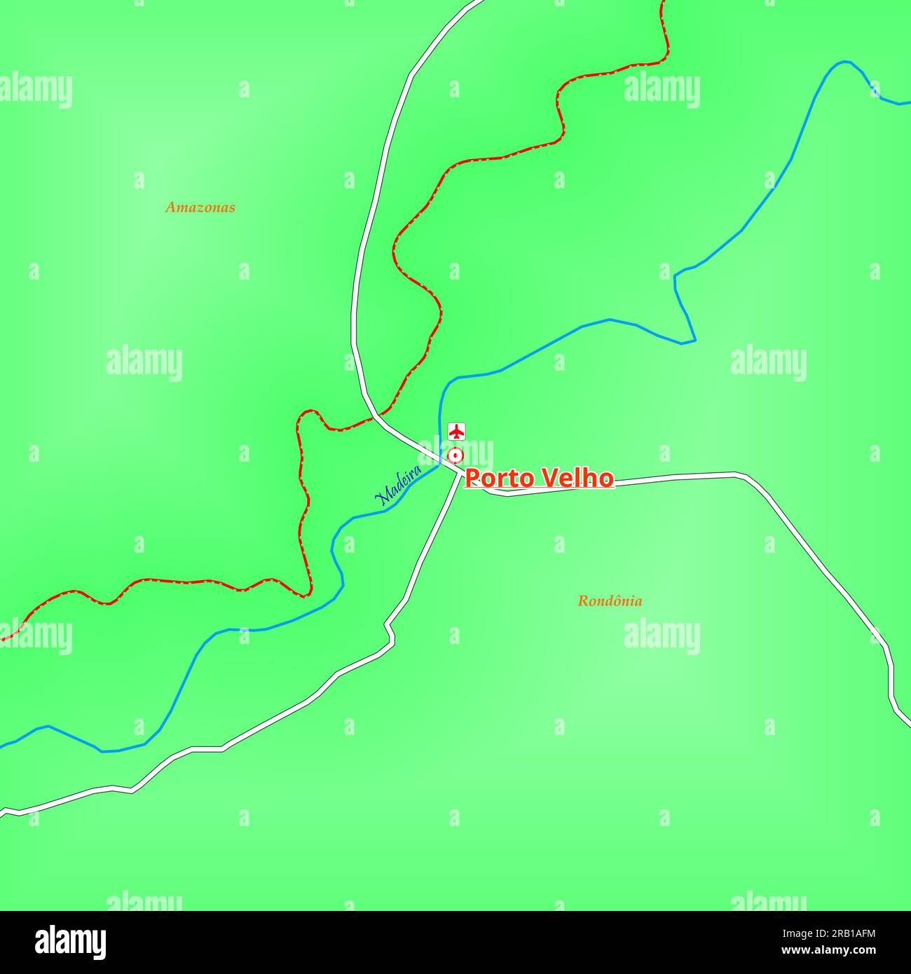Map of Porto Velho City in Brazil Stock Photo - Alamy