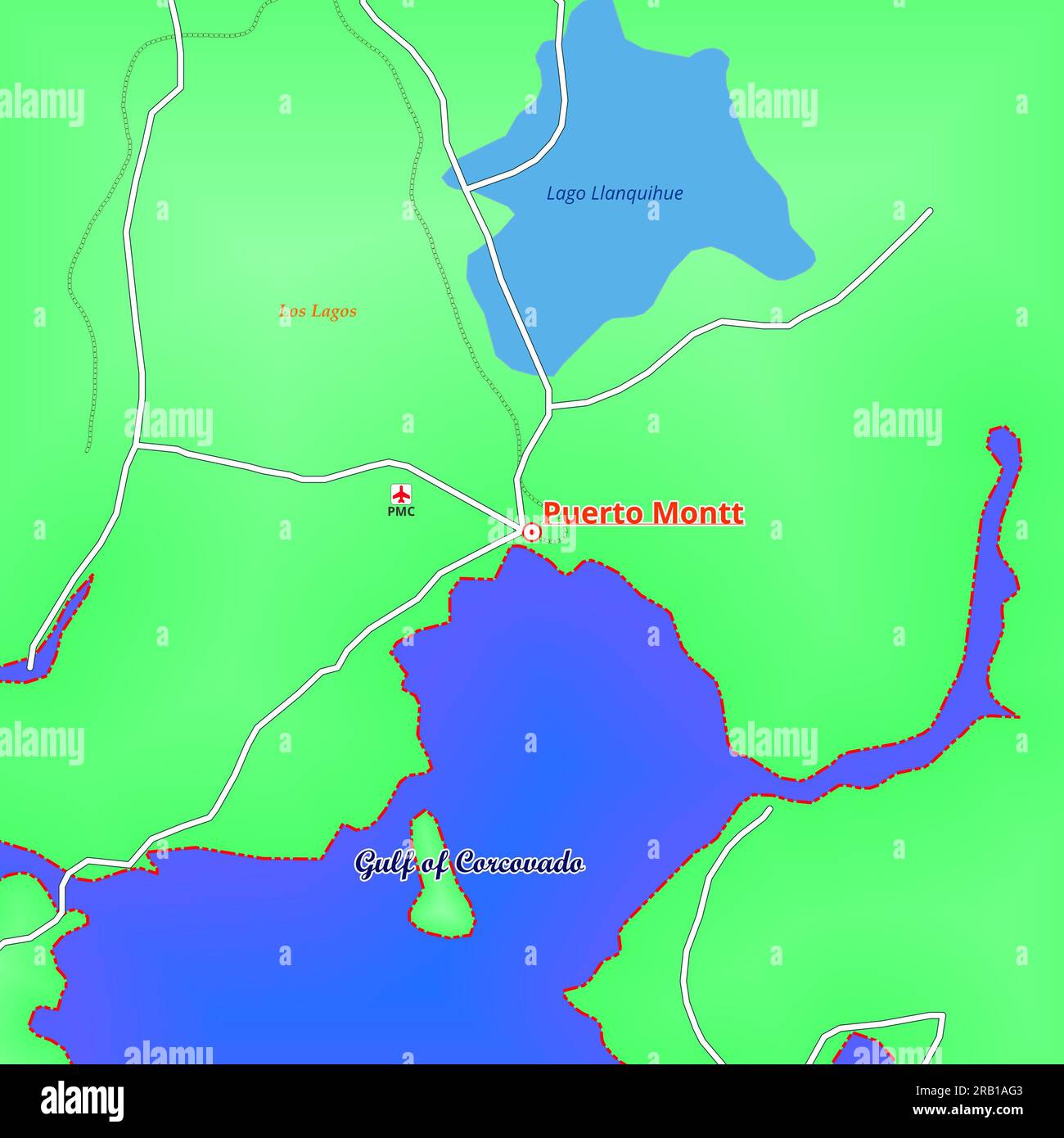 Map of Puerto Montt City in Chile Stock Photo - Alamy