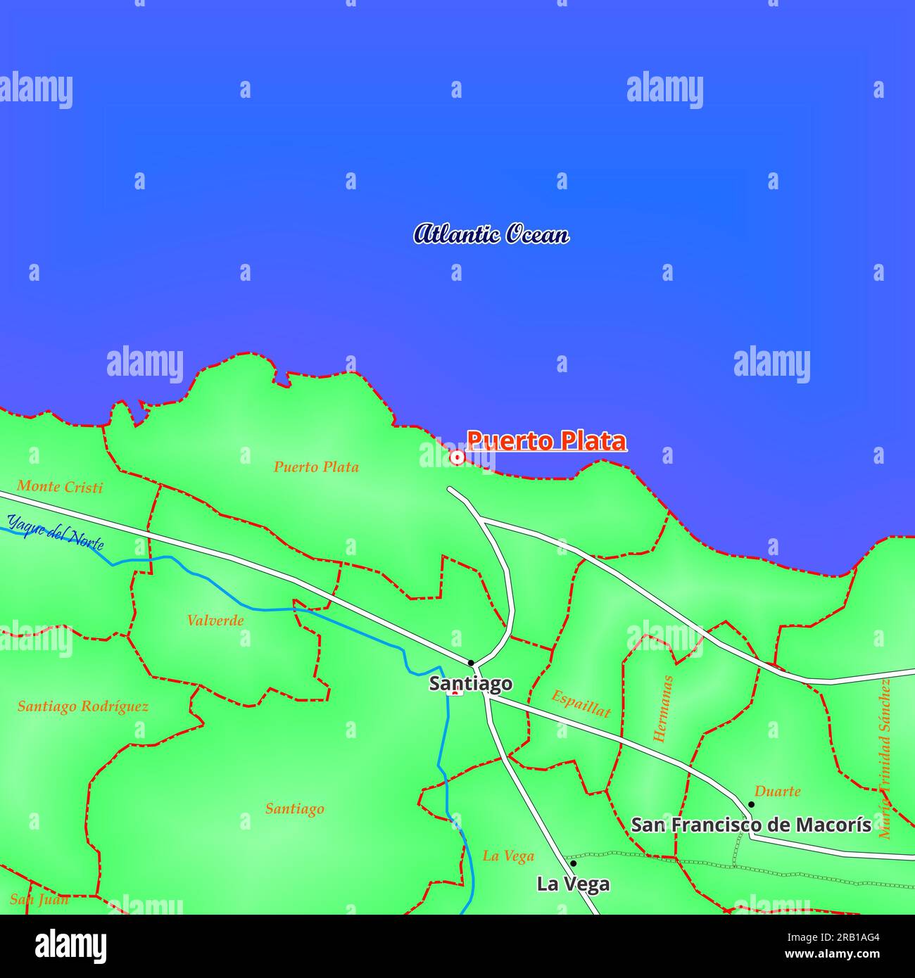 Map of Puerto Plata City in Dominican Republic Stock Photo - Alamy