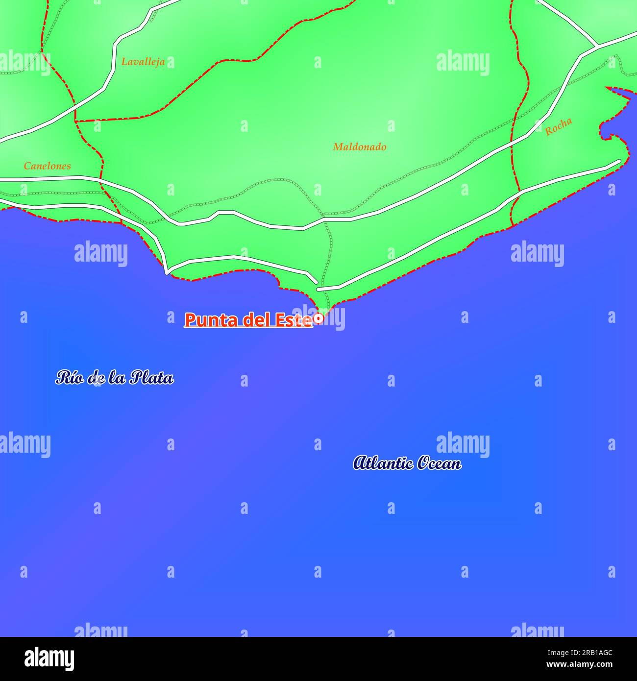 Uruguay punta map hi-res stock photography and images - Alamy