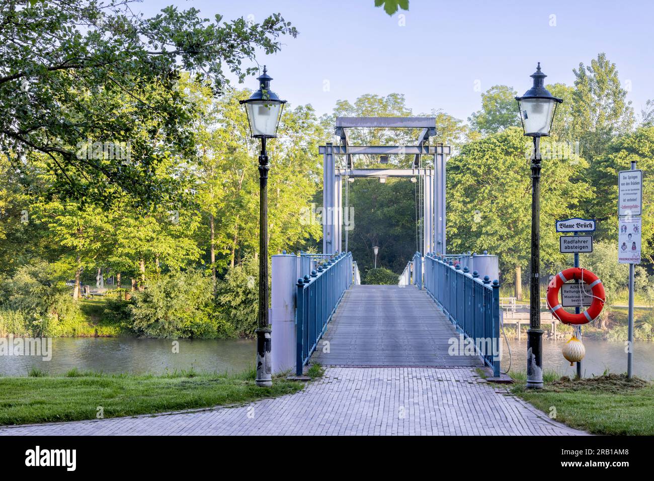 The blue bridge in Friedrichstadt in North Frisia Stock Photo - Alamy