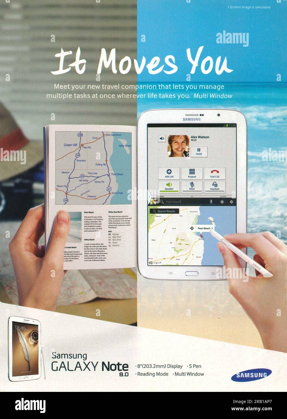 Samsung Galaxy Note 8.0 tablet with s-pen advert in a magazine 2013 ...