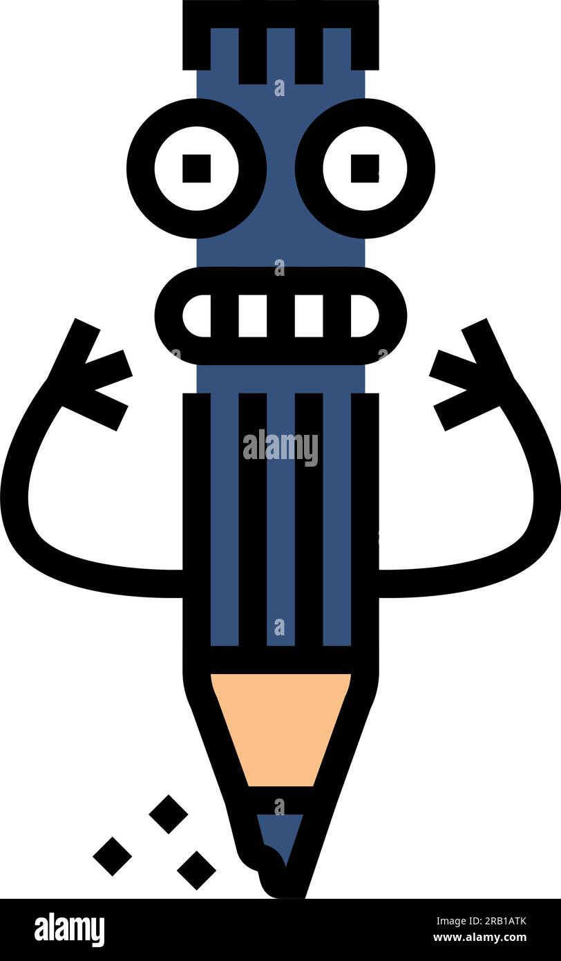 face pen character color icon vector illustration Stock Vector Image ...
