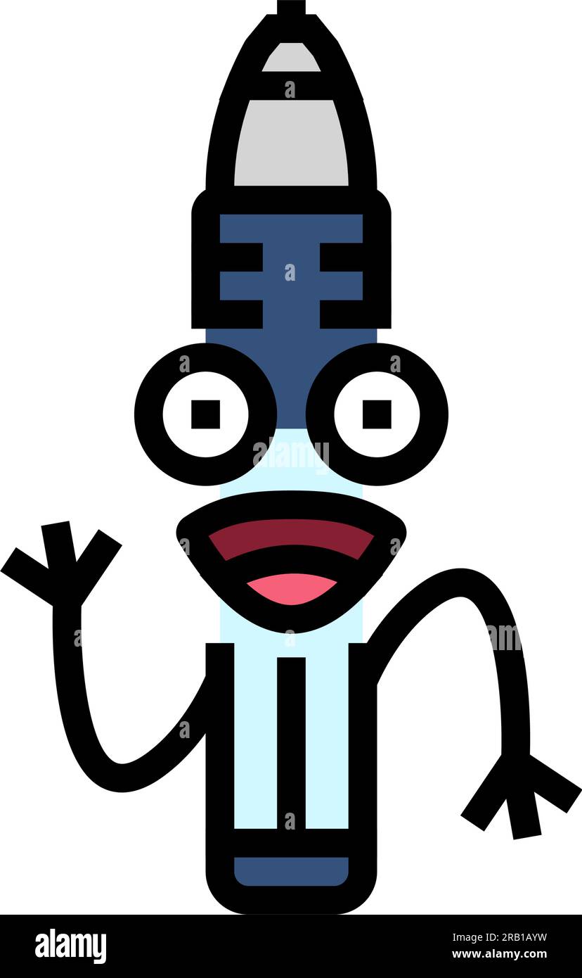 drawing pen character color icon vector illustration Stock Vector Image ...