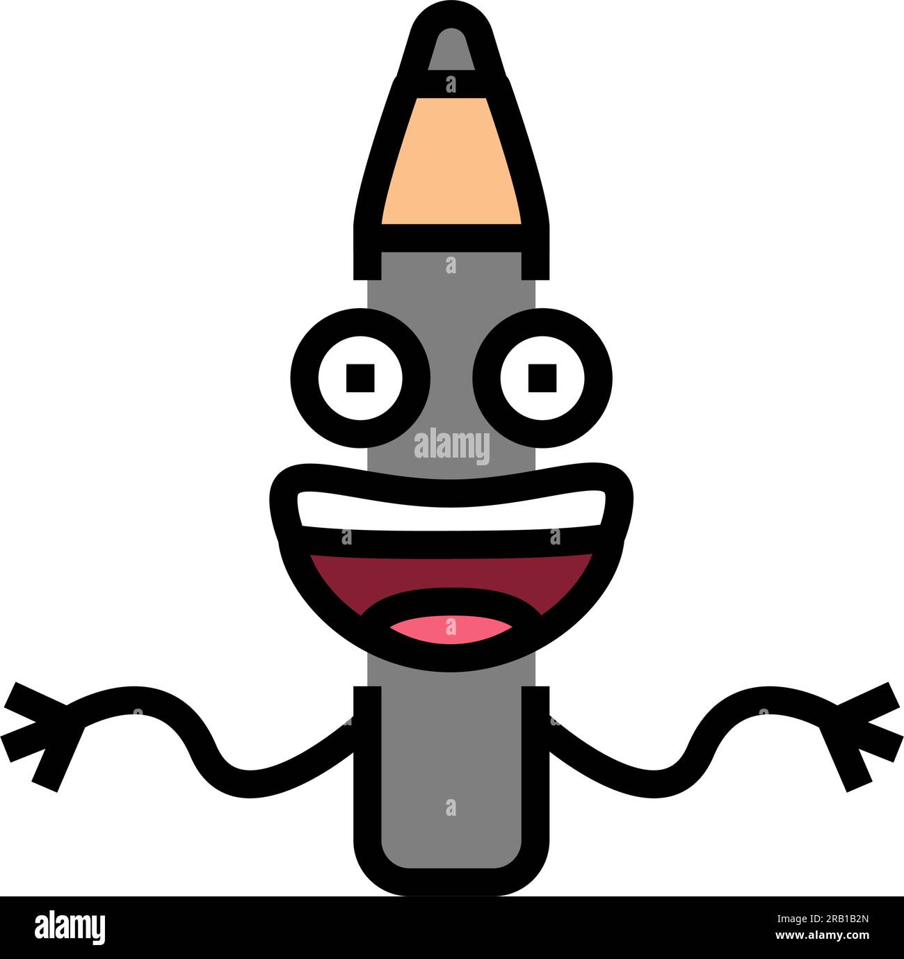 fun pen character color icon vector illustration Stock Vector Image ...