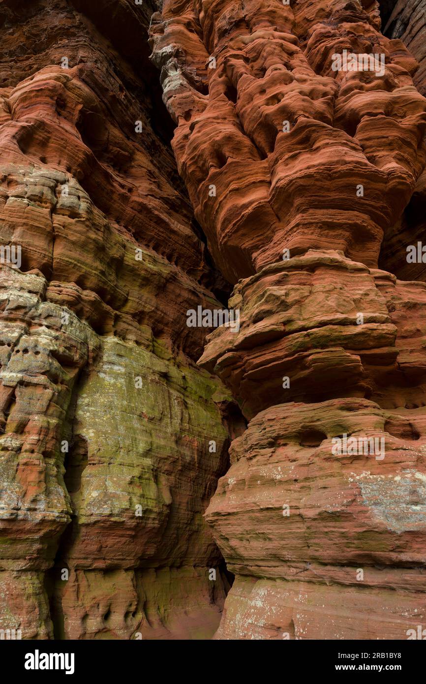 Altschlossfelsen, rock formation of red sandstone near Eppenbrunn ...