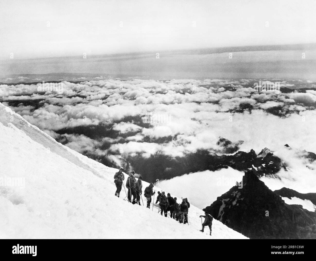 Rainier National Park, Washington: c. 1927 Mountain climbers at 12,000 ...