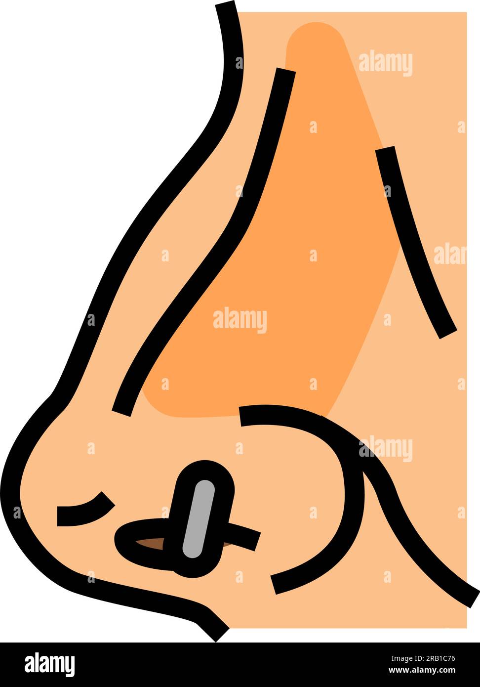 nose piercing fashion beauty color icon vector illustration Stock ...