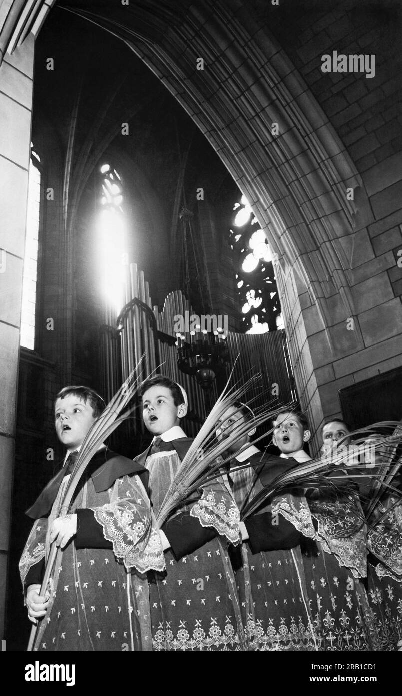 New York, New York: c. 1937 Choir boys at St. Vincent Ferrer's Church ...