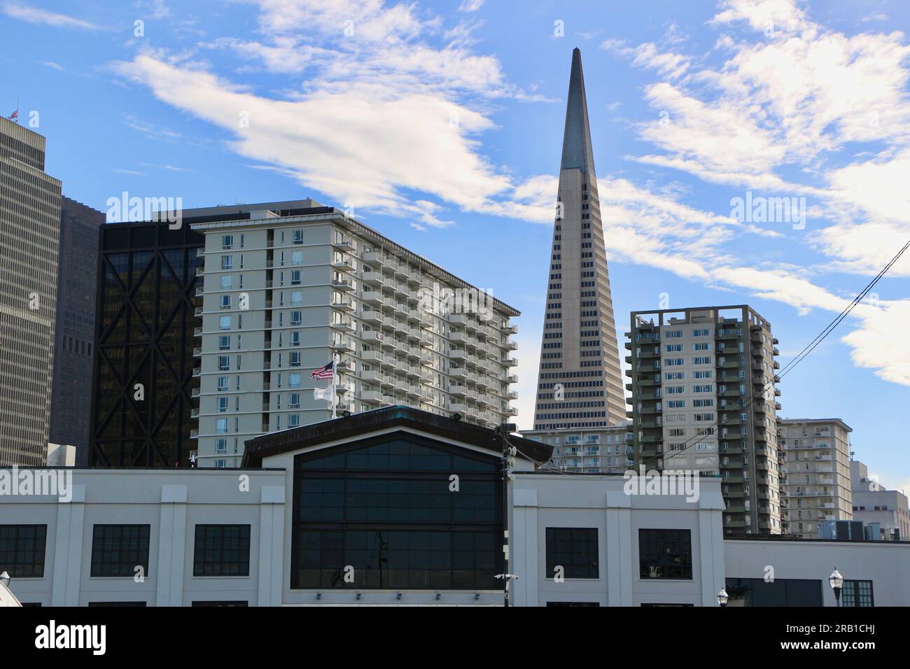 View of the city skyline from the waterfront with the Transamerica ...