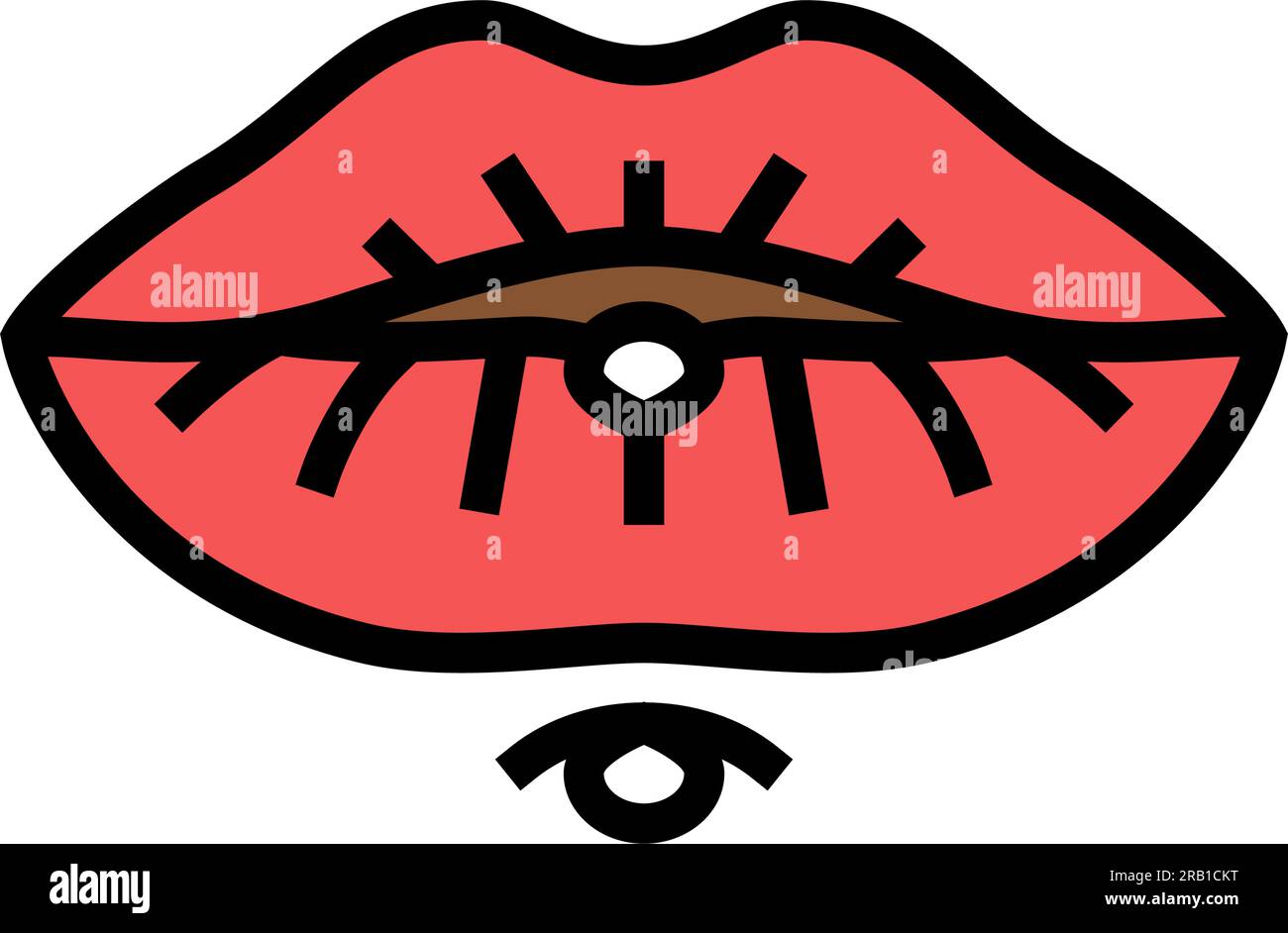 lip piercing fashion beauty color icon vector illustration Stock Vector ...