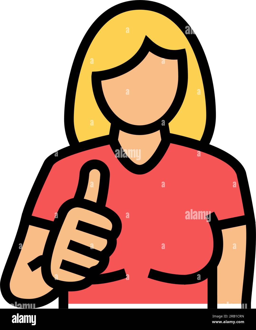 woman showing class color icon vector illustration Stock Vector Image ...