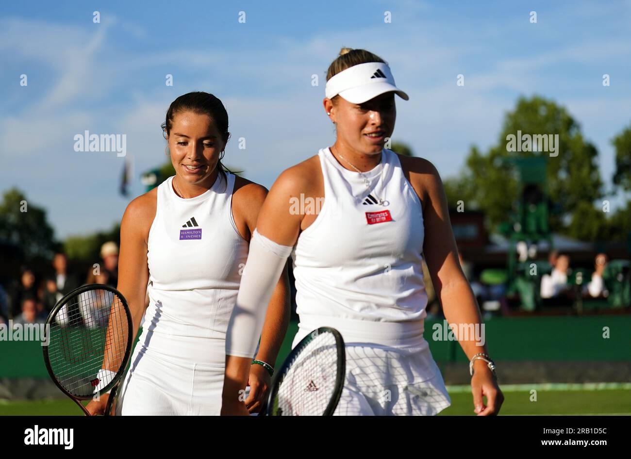 Jodie Burrage (left) and Emily Appleton during the Ladies Doubles match ...