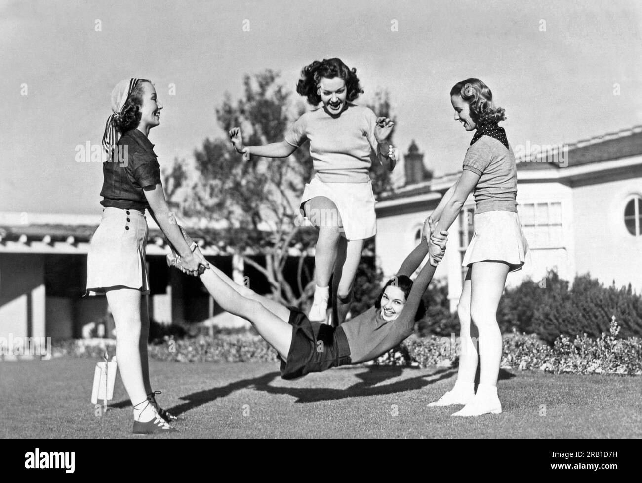 Hollywood, California: 1938. Margaret Randall and Marion Weldon swing ...