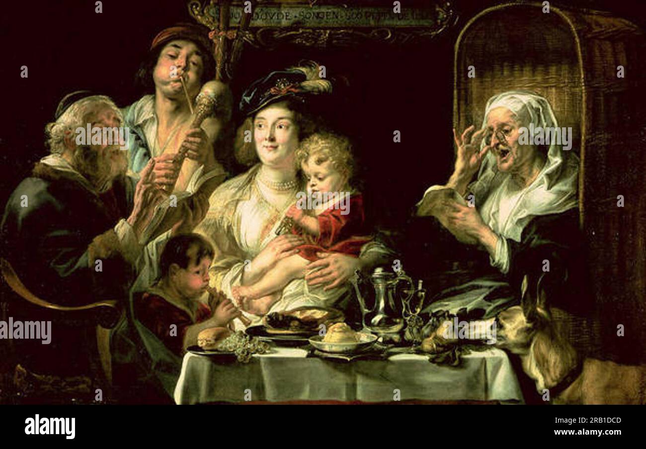 As the Old Sing So the Young Pipe by Jacob Jordaens Stock Photo - Alamy