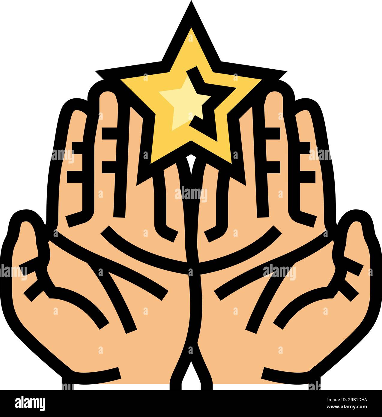 Two hands holding star Stock Vector Images - Alamy