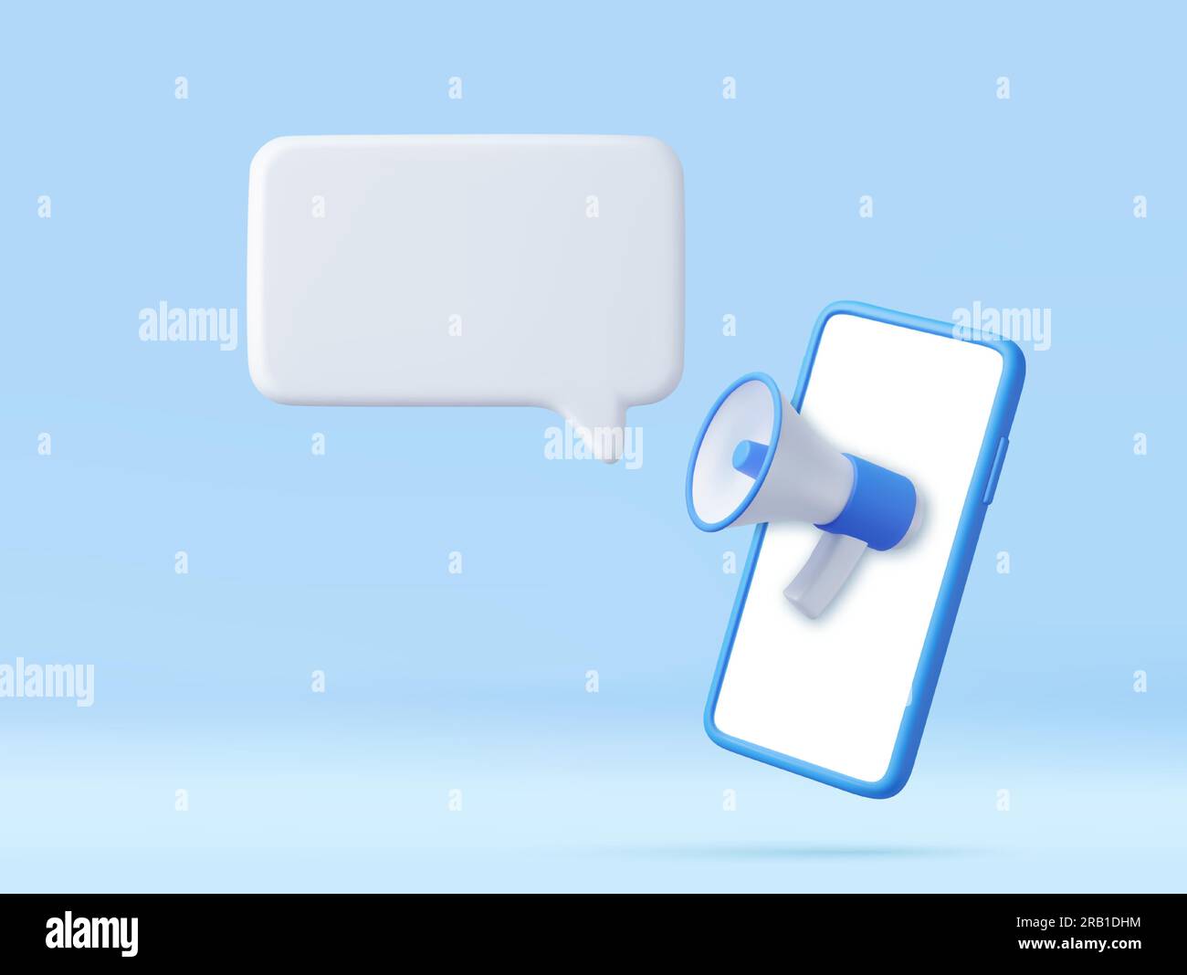 Marketing time concept, realistic 3d megaphone Stock Vector Image & Art ...