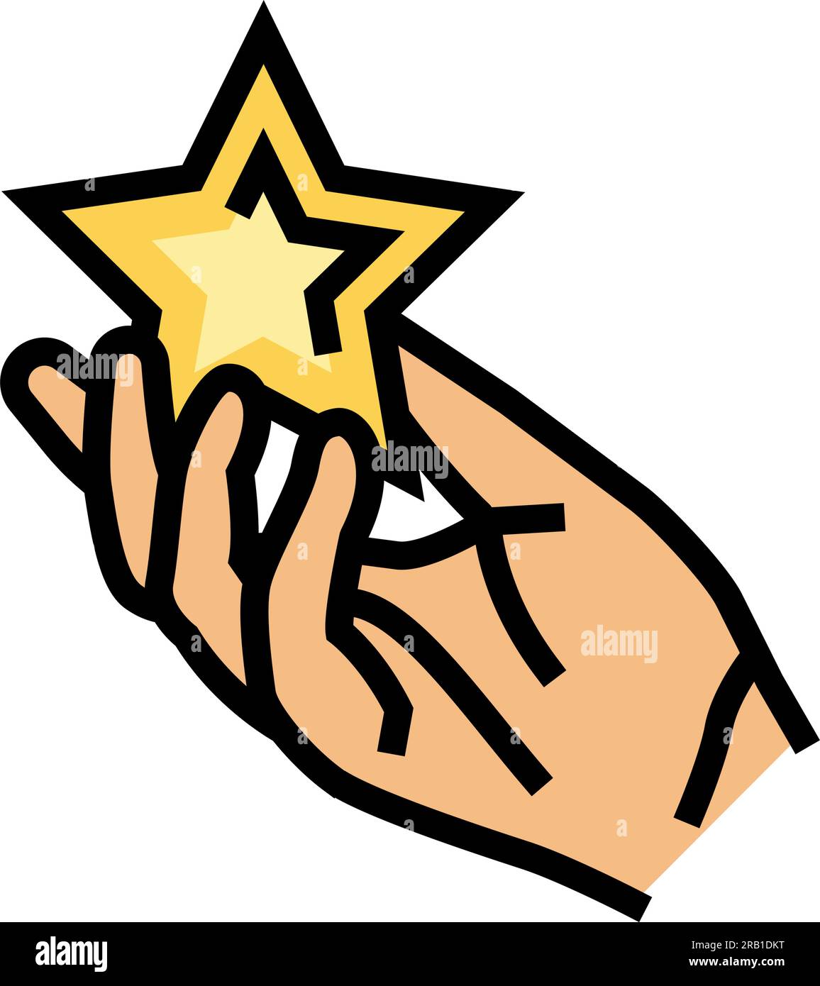 hand holding star color icon vector illustration Stock Vector Image ...