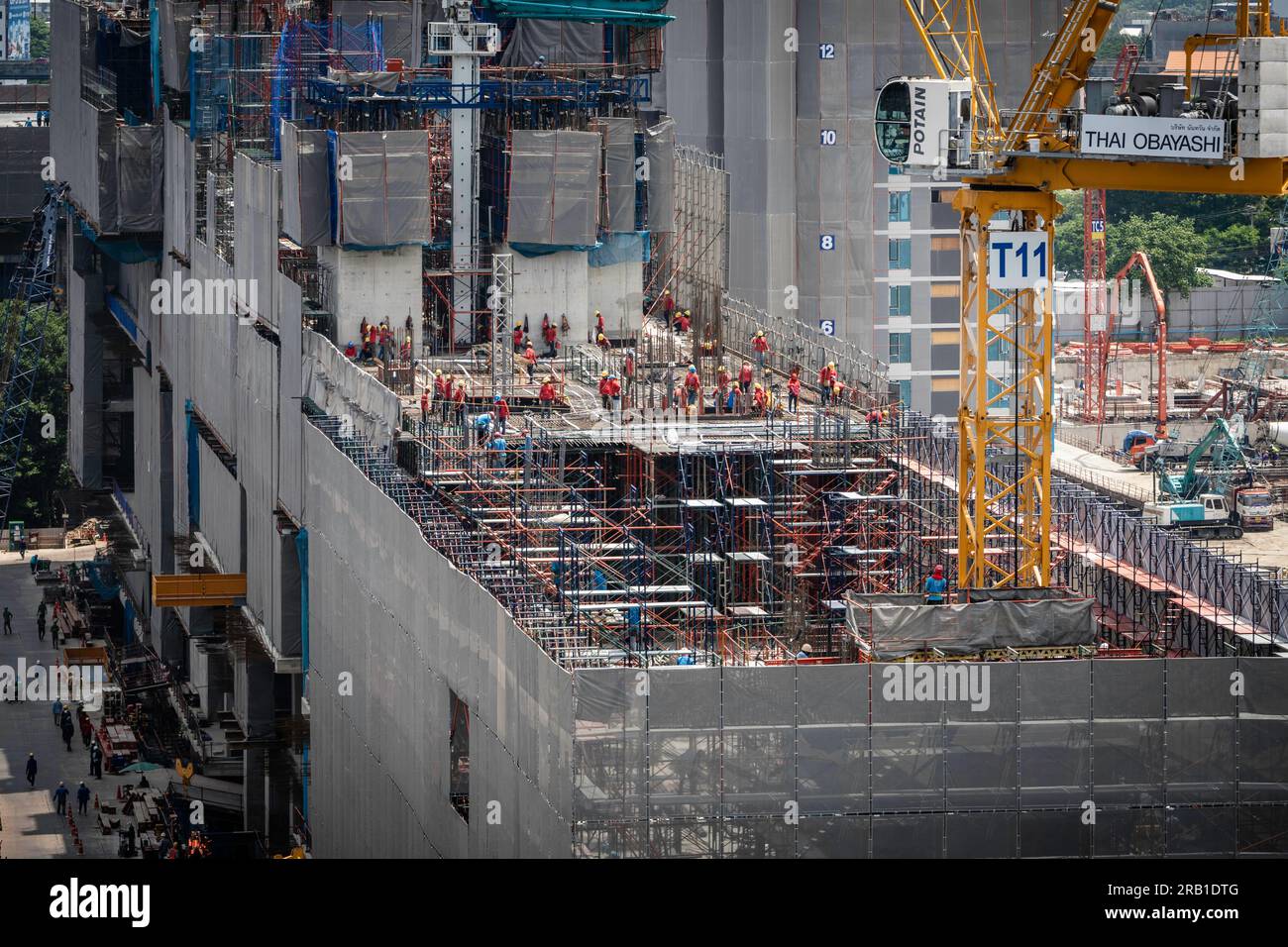 Construction workers are seen working on the site of 11 Cloud Project under construction, a $1.1 ...