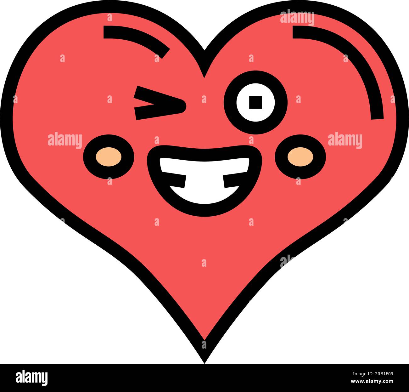 heart smile character color icon vector illustration Stock Vector Image & Art - Alamy
