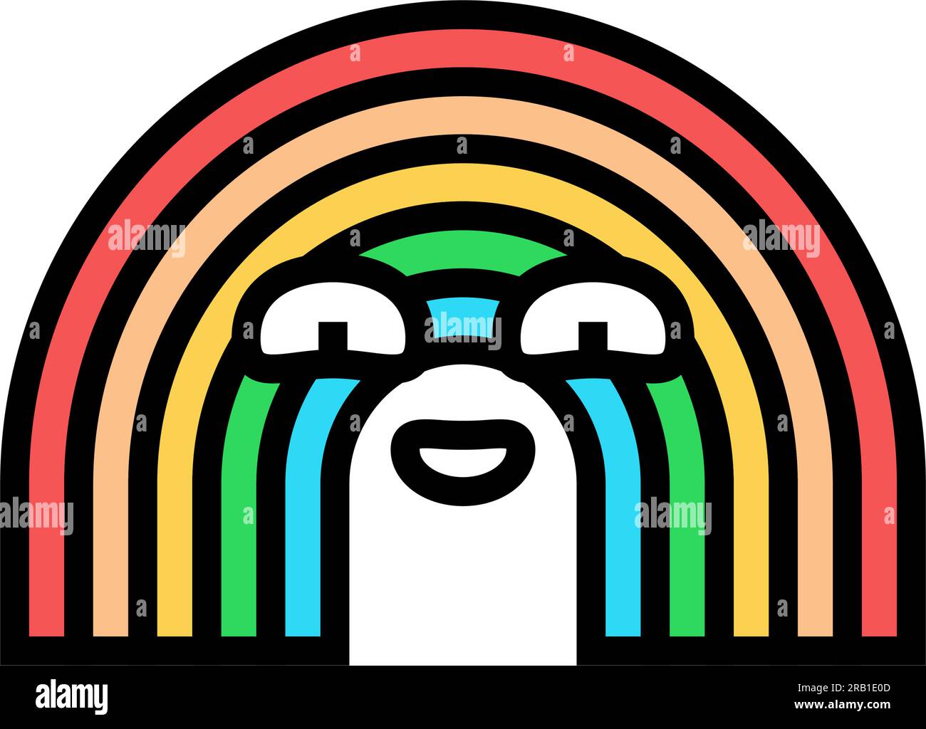 rainbow smile character color icon vector illustration Stock Vector ...