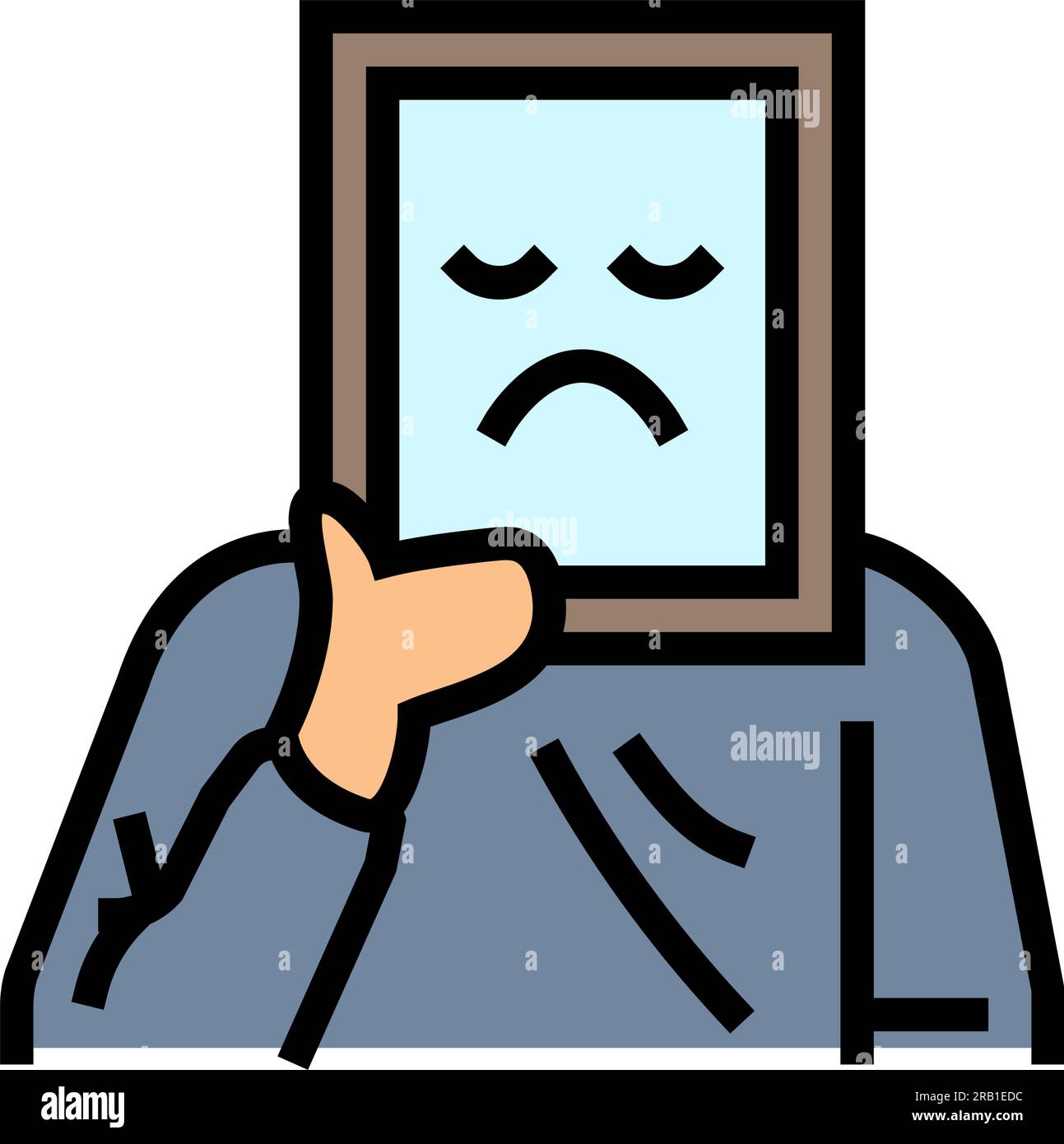 sad person mood color icon vector illustration Stock Vector Image & Art ...