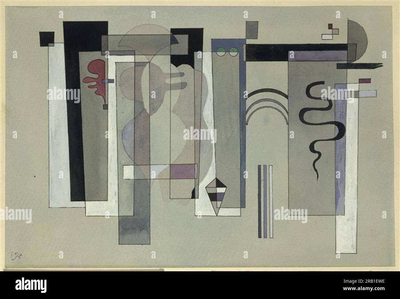 Surfaces meeting 1934; Paris, France by Wassily Kandinsky Stock Photo ...