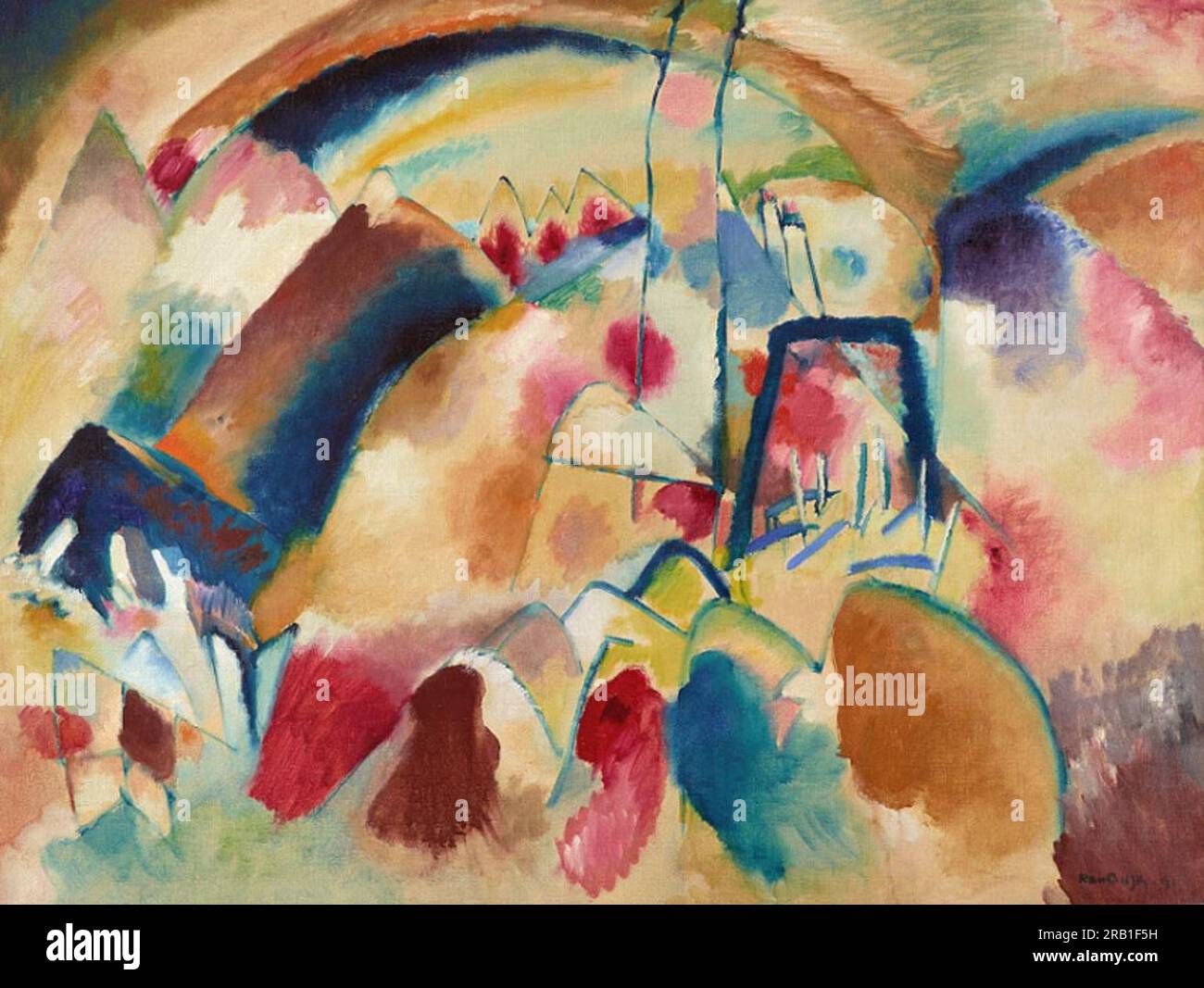 Landscape with Church 1913 by Wassily Kandinsky Stock Photo - Alamy