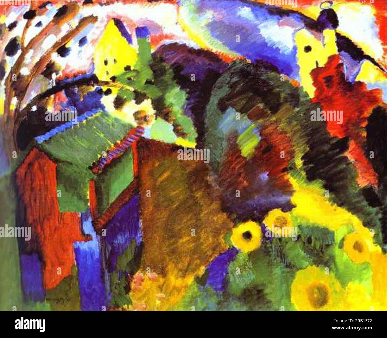 Murnau Garden 1910; Munich / Monaco, Germany by Wassily Kandinsky Stock ...