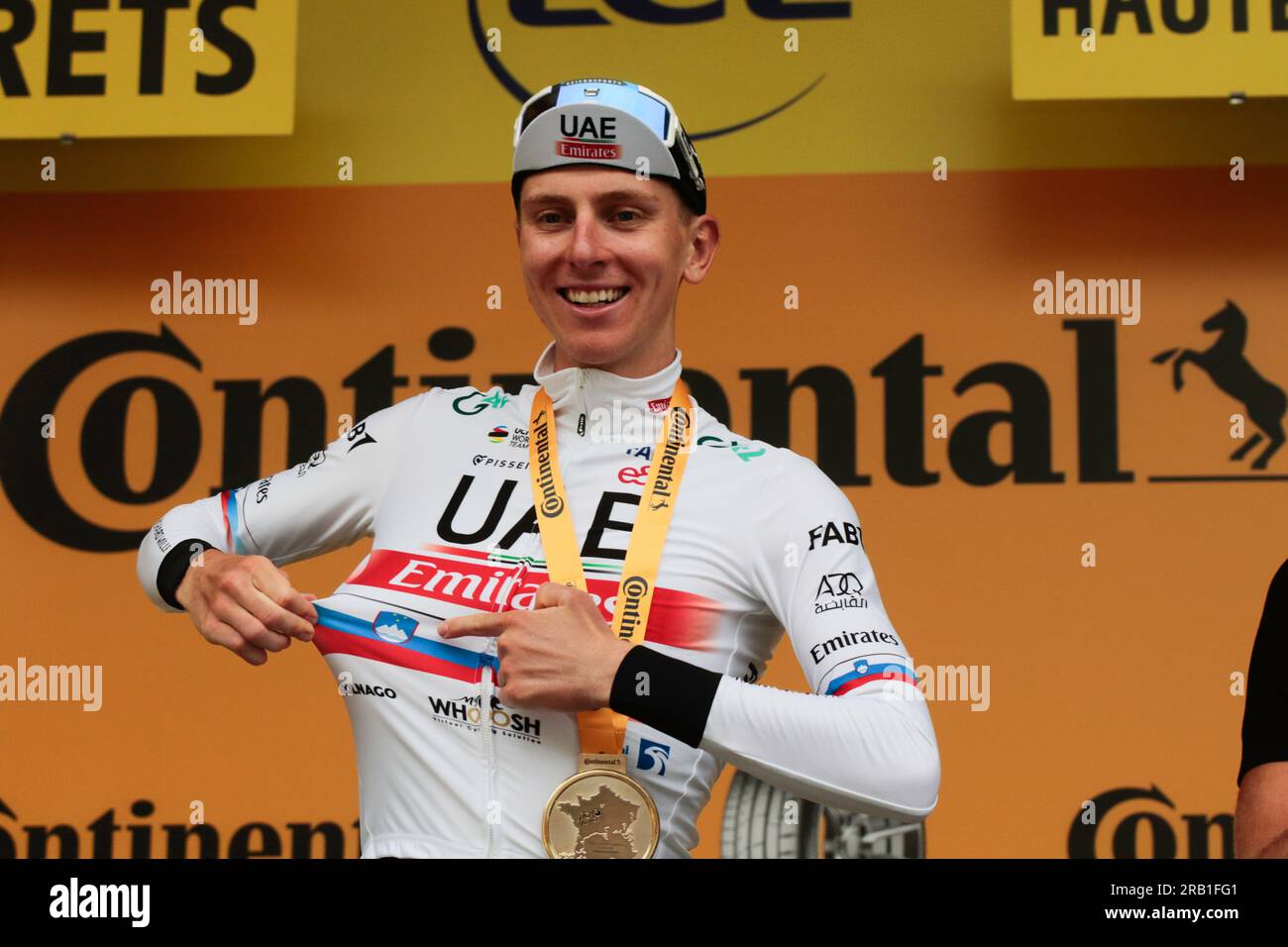 tadej pogacar slovenia uae team emirates national champion shows his ...