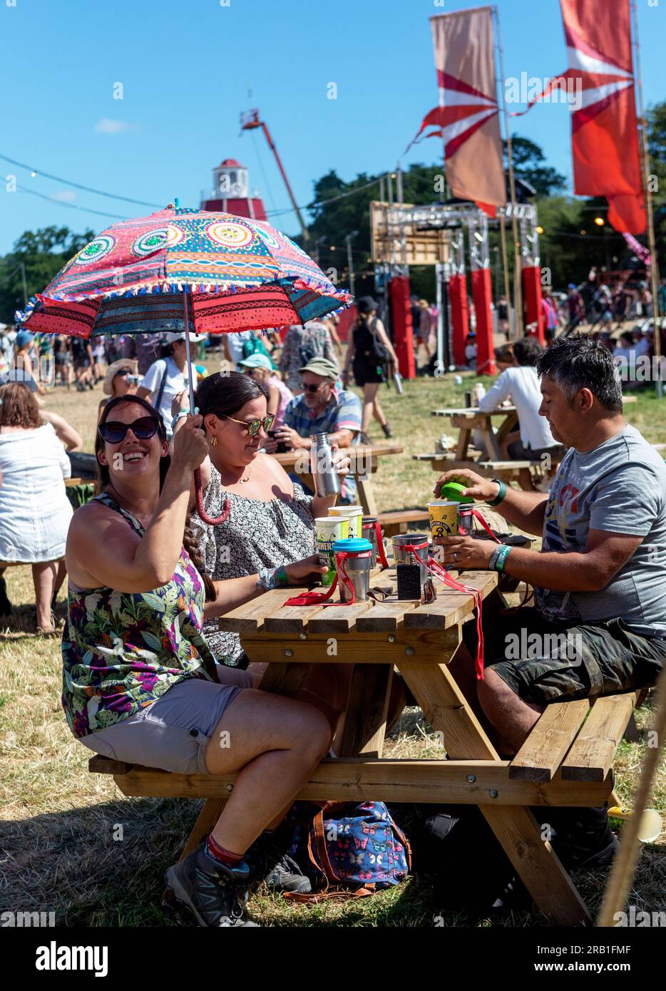 People at Glastonbury Festival Pilton UK Stock Photo - Alamy