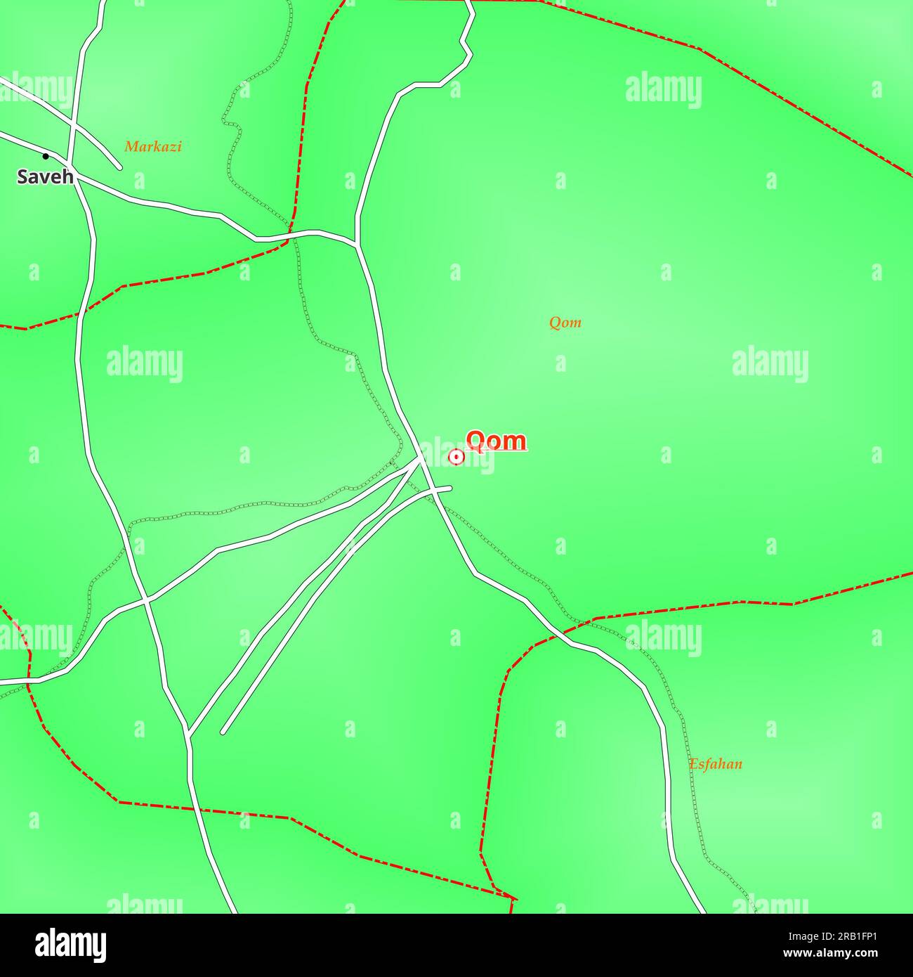 Map of Qom City in Iran Stock Photo - Alamy