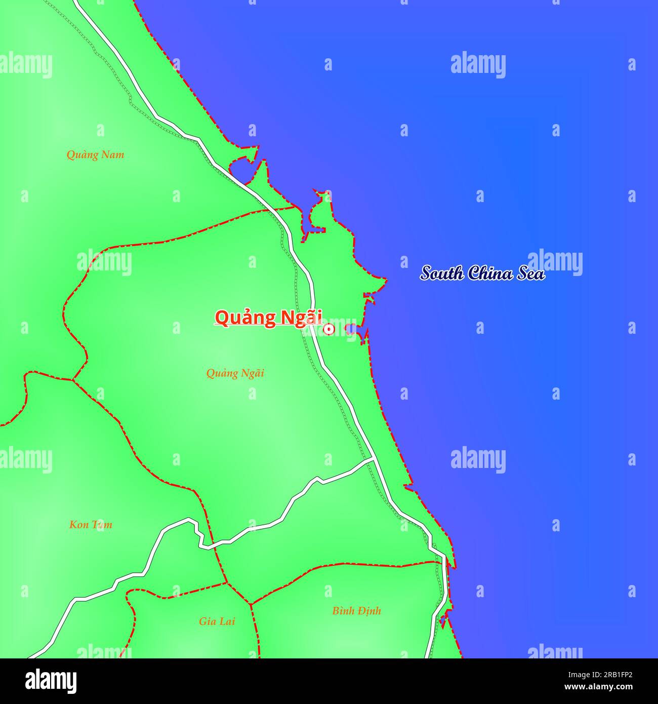 Map of Quảng Ngãi City in Vietnam Stock Photo - Alamy