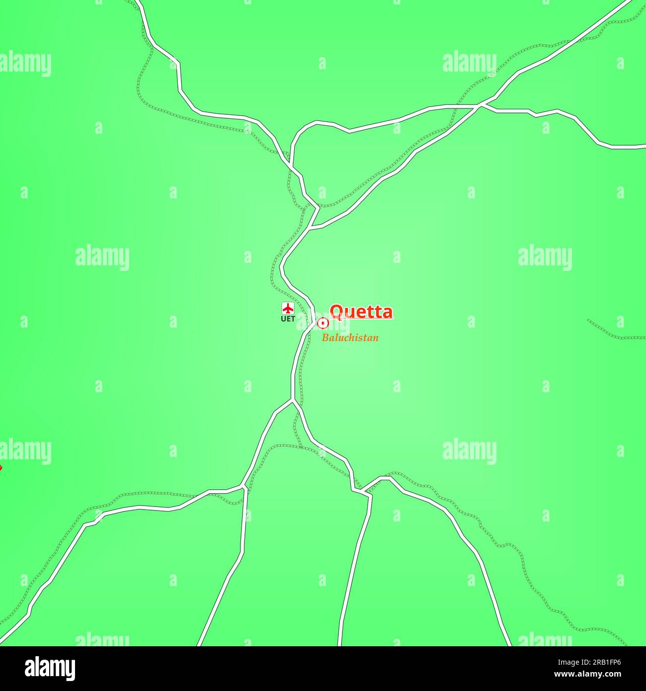 Map of Quetta City in Pakistan Stock Photo - Alamy