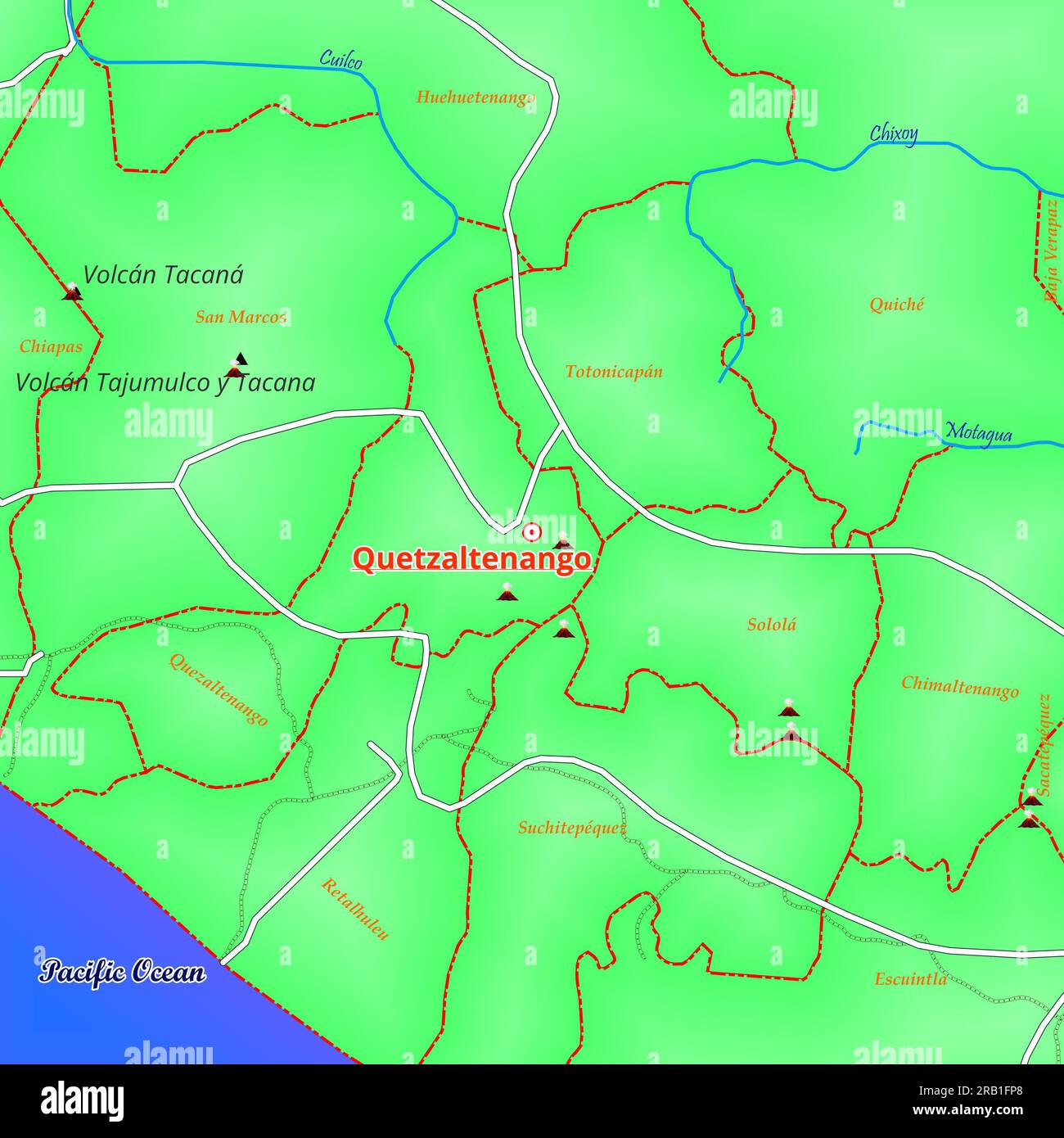 Map of Quetzaltenango City in Guatemala Stock Photo - Alamy