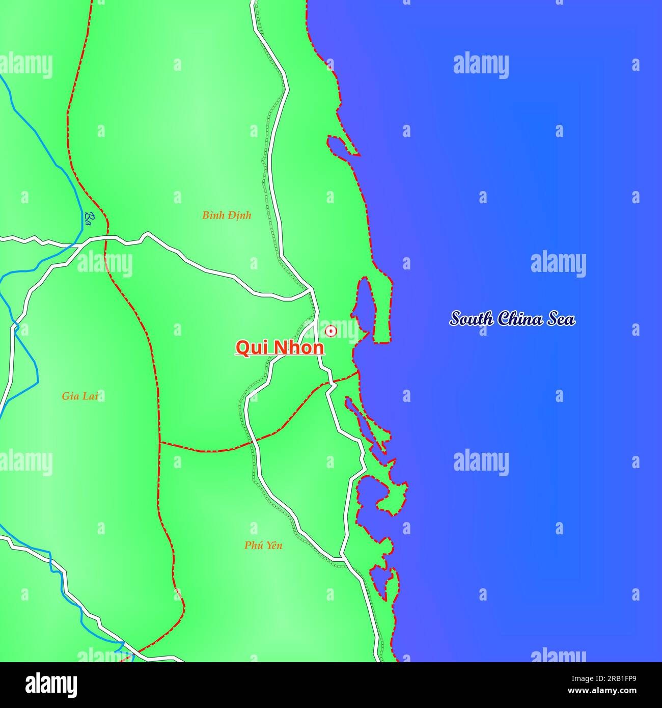 Map of Qui Nhon City in Vietnam Stock Photo - Alamy